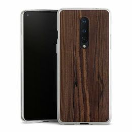 DeinDesign Handyhülle Holzoptik Holz Nussbaum Maserung Holzlook, OnePlus 8 Silikon Hülle Bumper Case Handy Schutzhülle Smartphone Cover, weiß