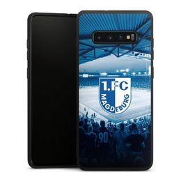 DeinDesign Handyhülle 1. FC Magdeburg Stadion 1. FCM 1.FCM Arena, Samsung Galaxy S10 Plus Silikon Hülle Premium Case Handy Schutzhülle, schwarz