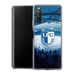 DeinDesign Handyhülle 1. FC Magdeburg Stadion 1. FCM 1.FCM Arena, Sony Xperia 10 IV Silikon Hülle Bumper Case Handy Schutzhülle, weiß