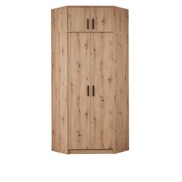 Marmex Möbel Eckschrank Grant 8 + Grant 15 Eckschrank mit Verlängerung, braun, artisan