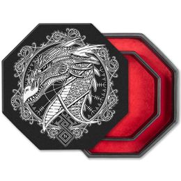 SHIBBY Spielesammlung Würfelbrett mit Würfel-Ablage und Deckel (DND, Tabletop, Roleplay), Drache