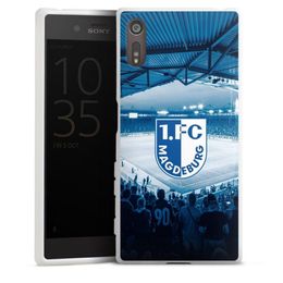 DeinDesign Handyhülle 1. FC Magdeburg Stadion 1. FCM 1.FCM Arena, Sony Xperia XZ Silikon Hülle Bumper Case Handy Schutzhülle, weiß