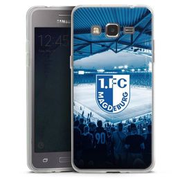 DeinDesign Handyhülle 1. FC Magdeburg Stadion 1. FCM 1.FCM Arena, Samsung Galaxy Grand Prime Silikon Hülle Bumper Case Handy Schutzhülle, weiß