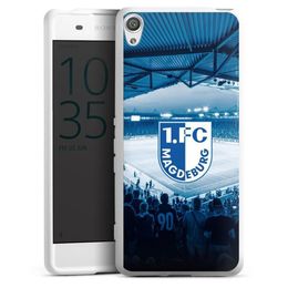 DeinDesign Handyhülle 1. FC Magdeburg Stadion 1. FCM 1.FCM Arena, Sony Xperia XA Silikon Hülle Bumper Case Handy Schutzhülle, weiß