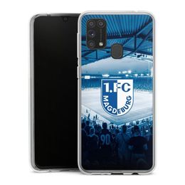 DeinDesign Handyhülle 1. FC Magdeburg Stadion 1. FCM 1.FCM Arena, Samsung Galaxy M31 Silikon Hülle Bumper Case Handy Schutzhülle, weiß, transparent