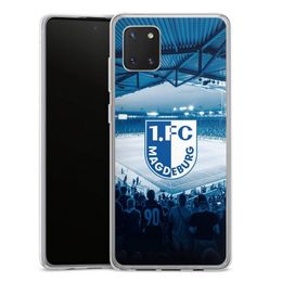 DeinDesign Handyhülle 1. FC Magdeburg Stadion 1. FCM 1.FCM Arena, Samsung Galaxy Note 10 lite Silikon Hülle Bumper Case Smartphone Cover, weiß