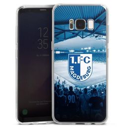 DeinDesign Handyhülle 1. FC Magdeburg Stadion 1. FCM 1.FCM Arena, Samsung Galaxy S8 Silikon Hülle Bumper Case Handy Schutzhülle, weiß, transparent