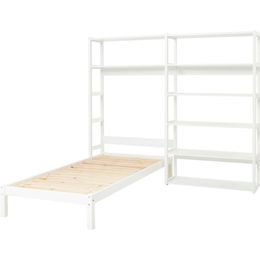 Jugendzimmer-Set Hoppekids "STOREY" Schlafzimmermöbel-Sets Gr. Set 2 mit Liegefläche 90x200 cm, B/H: 90 cm x 200 cm, weiß (weiß lackiert, kiefer massiv) Baby Komplett-Kinderzimmer