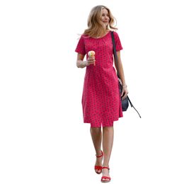 Shirtkleid Inspirationen "Jersey-Kleid" Gr. 40, Normalgrößen, rot (erdbeere, ecru, bedruckt) Damen Kleider Freizeitkleider