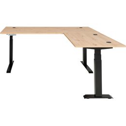 Eckschreibtisch Innostyle Tische Gr. B/H/T: 185 cm x 64 cm x 177 cm, Ansteckplatte, braun (artisan eiche, schwarz, artisan eiche) Eckschreibtische