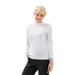 Stehkragenpullover Classic Basics "Pullover" Gr. 54, beige (ecru) Damen Pullover Rollkragenpullover