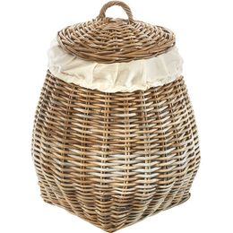 Wäschetruhe Locker "Pear" Wäschesammler Gr. 55 l + B/H/T: 50 cm x 65 cm x 50 cm, braun (braun, beige) Wäschekorb Wäschekörbe und Wäschetruhen Wäschesammler