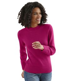 Stehkragenpullover Casual Looks "Pullover" Gr. 54, pink (fuchsia) Damen Pullover Rollkragenpullover