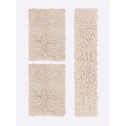 Teppich HEINE HOME Teppiche Gr. B/L: 60 cm x 90 cm, 80 mm, 1 St., beige Schurwollteppiche