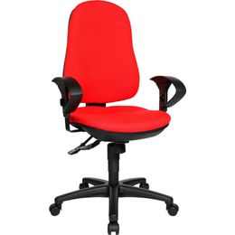 Bürostuhl Topstar "Support SY" Stühle Gr. B/H/T: 61 cm x 113 cm x 55 cm, Stoffbezug, Kunststoff, rot (rot, schwarz) Drehstühle