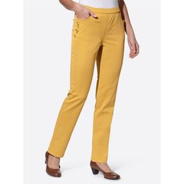 Schlupfjeans Classic Basics Gr. 54, Normalgrößen, gelb (ocker) Damen Jeans