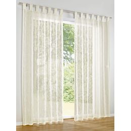 Gardine HEINE HOME Gardinen Gr. 225 cm, Schlaufen, 140 cm, weiß (offwhite) Schlaufen