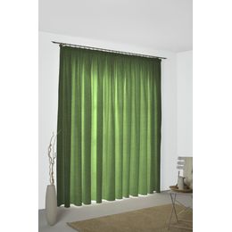 Vorhang WIRTH "Bachfeld" Gardinen Gr. 225 cm, Multifunktionsband, 132 cm, grün (dunkelgrün) Esszimmergardinen