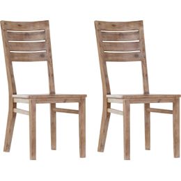 4-Fußstuhl GUTMANN FACTORY Stühle Gr. B/H/T: 47 cm x 98 cm x 61 cm, 2 St., braun (smoked, smoked) 4-Fuß-Stühle