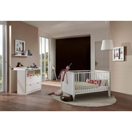 Babymöbel-Set wimex "Helsingborg" Schlafzimmermöbel-Sets Gr. B/H: 70 cm x 140 cm, weiß (alpinweiß) Baby Baby-Bettsets Bett + Wickelkommode