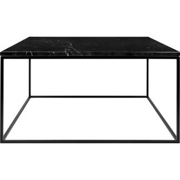 Couchtisch TemaHome "Gleam" Tische Gr. B/H/T: 75 cm x 40 cm x 75 cm, Farbe Tischbeine, schwarz TemaHome aus Marmor, wahlweise mit Gestell Chrom oder schwarzem Metall