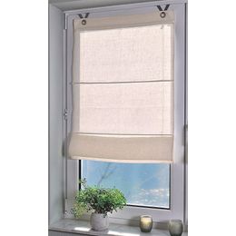 Raffrollo HEINE HOME Raffrollos Gr. 140 cm, Ösen, 100 cm, beige (creme) Raffrollos blickdicht