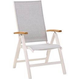 Gartenstuhl Best "Cavalese" Stühle Gr. B/H/T: 62 cm x 110 cm x 67 cm, Aluminium, weiß (weiß, weiß) Gartenstühle