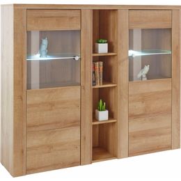 Highboard Helvetia "Larona" Sideboards Gr. B/H/T: 155 cm x 130 cm x 37 cm, braun (eichefarben riviera) Highboards