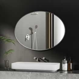 Wandspiegel Schwarz Oval 60x80cm Badspiegel 80x60cm Wand Spiegel Schwarz Badspiegel Metallrahmen Kosmetikspiegel