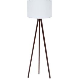 Wellhome - Stehleuchte 145 cm. weiß/nussbaumfarben, Typ e 27 Max 45 - 60 w