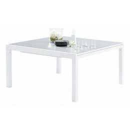 Gartentisch White Star t 8/12 Full Glas Weiß Wilsa Garden