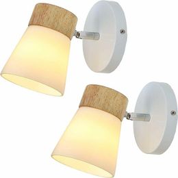 Moderne weiße Wandlampe für Nachttisch, drehbarer Lampenschirm, E27-Fassung - Ideal für Innenraumdekoration (Glühbirne nicht im Lieferumfang