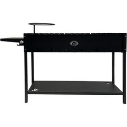 Grillpeter - Mangal Batyr xl Schaschlikgrill 100cm mit Ablage und Topfhalter - schwarz