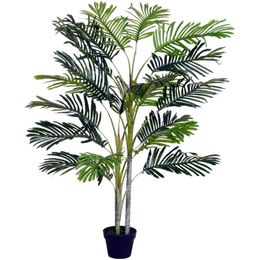 Kunstpalme Kunstpflanze mit Pflanztopf 150cm Kunststoff - Grün - Outsunny