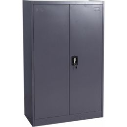 HHG - Aktenschrank 731, Stahlschrank Büroschrank Schrank, 2 Türen abschließbar Metall 140x90x40cm dunkelgrau - grey