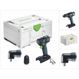 Txs 18-Basic Akku Bohrschrauber 18 v 40 Nm Brushless + Winkelvorsatz + Systainer - ohne Akku, ohne Ladegerät - FESTOOL