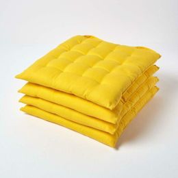 Homescapes - Stuhlkissen gelb 4 Stück - Gelb