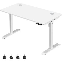 Songmics - Höhenverstellbarer Schreibtisch elektrisch, 70 x 140 cm Tischoberfläche, stufenlos verstellbar, Memory-Funktion mit 3 Höhen,