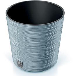 Prosperplast Zementfarbenes Pflanzgefäß mit Behälter, Kollektion furu, 30 x 30 x 29,4 cm, Fassungsvermögen 15 l.