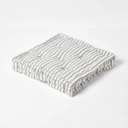 Homescapes - Sitzkissen Schmale Streifen grau 50 x 50 x 10 cm - Grau