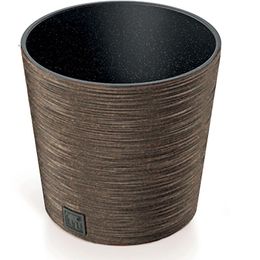 Prosperplast - Kaffeefarbenes Pflanzgefäß mit Behälter, Kollektion furu, 30 x 30 x 27 cm, Fassungsvermögen 15 l.