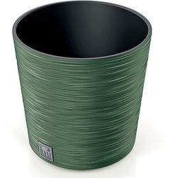Prosperplast - Erdgrüner Pflanzkübel, mit Behälter, Kollektion furu, 30 x 30 x 29,4 cm, Fassungsvermögen 15 l.