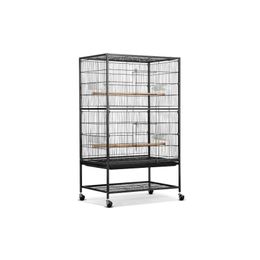 Yaheetech Vogelvoliere Große NagerKäfig Vogelkäfig mit 4 Rollen Vogelbauer für Wellensittiche Kanarien und Papageien, 52 x 79 x 131cm