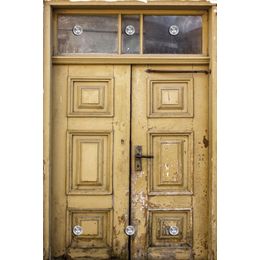 Garderobenleiste queence "Tür" Garderobenhalter Gr. B/H/T: 80 cm x 120 cm x 5 cm, gelb Haken