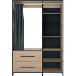 Kleiderschrank TemaHome "JUNGO" Schränke Gr. B/H/T: 122 cm x 182,1 cm x 50 cm, schwarz (eichefarbig) Kleiderschränke