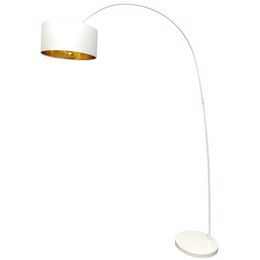 Bogenlampe Salesfever "Luca" Lampen Gr. 1 flammig, Ø 40 cm Höhe: 201 cm, goldfarben (weiß, goldfarben) Bogenlampen