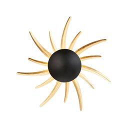 Fischer und Honsel FISCHER & HONSEL LED-Wandleuchte Sol, schwarz mit goldenen Strahlen