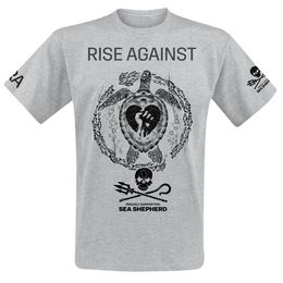 Rise Against Sea Shepherd Cooperation - Our Precious Time Is Running Out T-Shirt grau meliert in 3XL