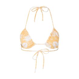 Tom Tailor Damen Triangle Bikinitop mit Print, gelb, Muster, Gr. 36