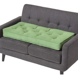 Sitzauflage für Zweisitzer-Sofa 100 x 48 cm - dickes Sitzkissen grün - Grün - Homescapes